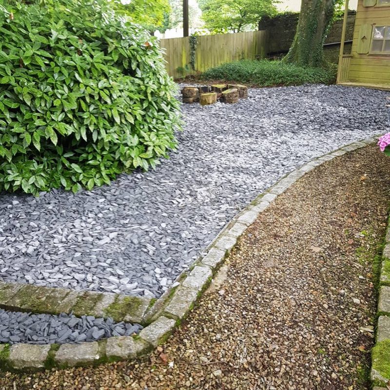 Slate Chippings in Garden - St Teath, Cornwall - Lanhydrock Garden Services